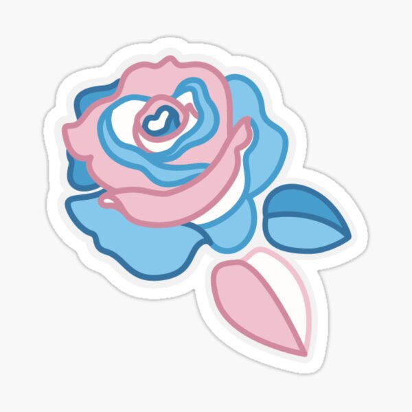 "Trans Pride Rose Flower" Sticker for Sale by LanceMino | Redbubble