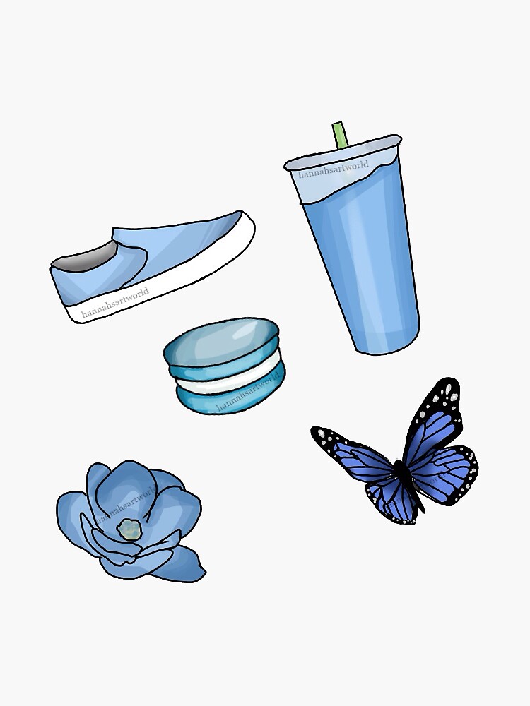 "blue aesthetic sticker pack " Sticker for Sale by hannahsartworld ...
