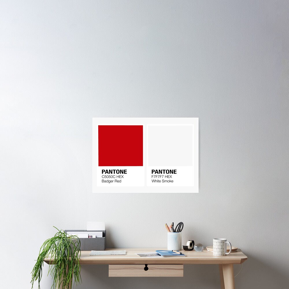 "Red and White Pantone" Poster for Sale by ec0naway | Redbubble