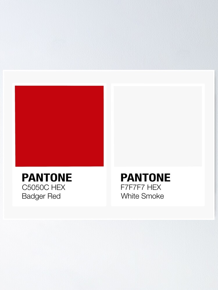 "Red and White Pantone" Poster for Sale by ec0naway | Redbubble