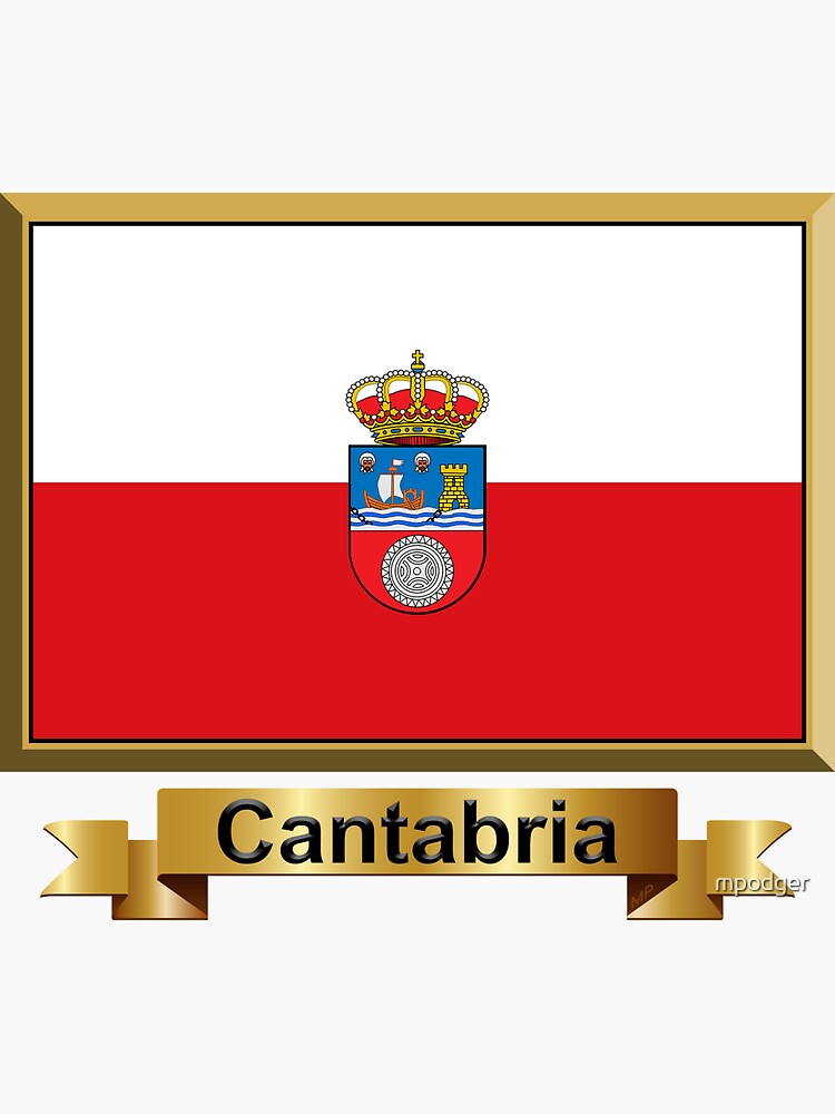 "Cantabria Flag Gifts, Stickers & Products (N)" Sticker by mpodger | Redbubble