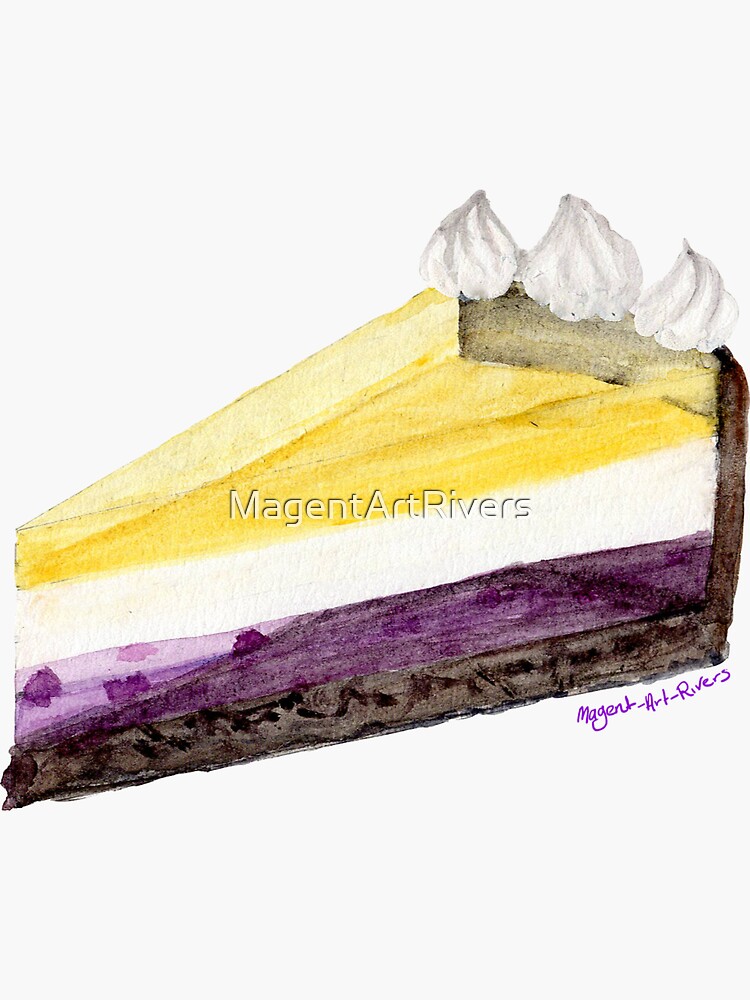 "Non Binary Cake" Sticker by MagentArtRivers | Redbubble