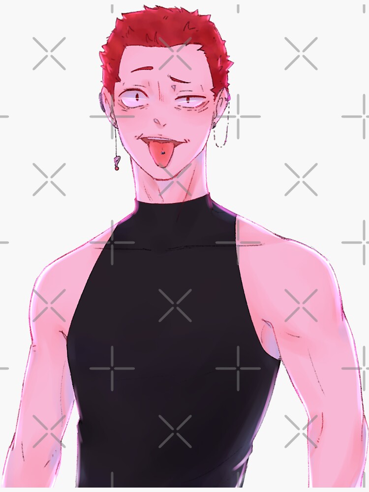"Timeskip Pierced Tongue Out Tendou Satori Pink" Sticker for Sale by ...