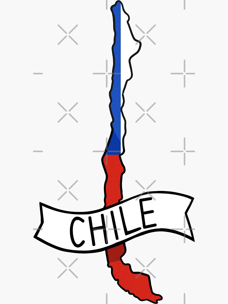 "Chile Flag Map Sticker" Sticker by Drawingvild | Redbubble