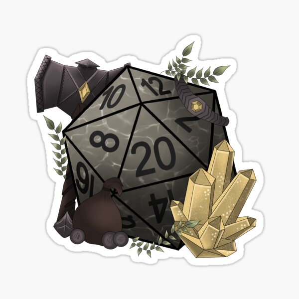 "dwarf race D20 - tabletop gaming die" Sticker by Avani98 | Redbubble