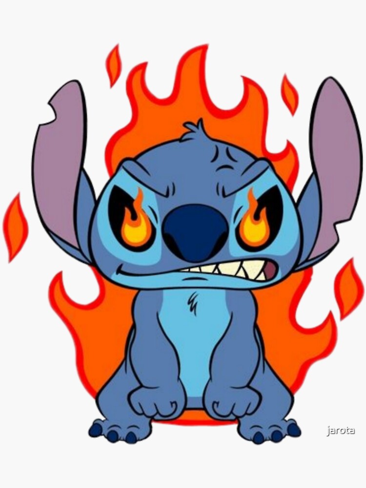 "Burning Stitch" Sticker by jarota | Redbubble