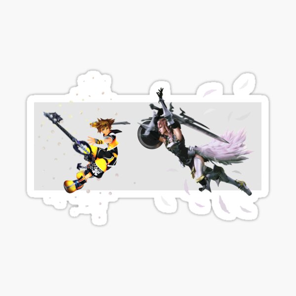 "Kingdom Hearts (Sora) & Final Fantasy (Lightning) crossover" Sticker ...