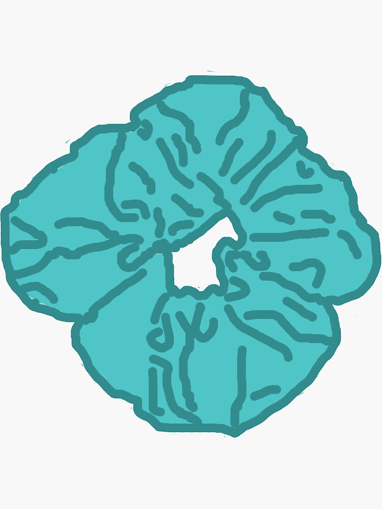 "Blue Scrunchie Sticker" Sticker by katandmegb | Redbubble