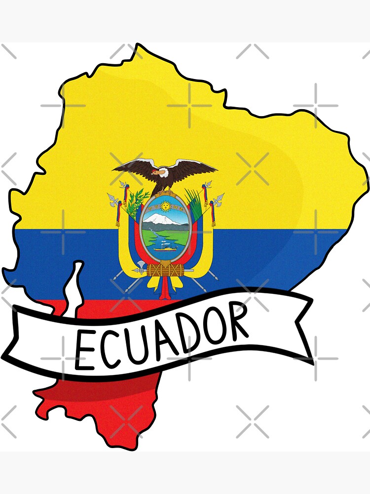 Ecuador Flag Map Sticker Magnet For Sale By Drawingvild Redbubble