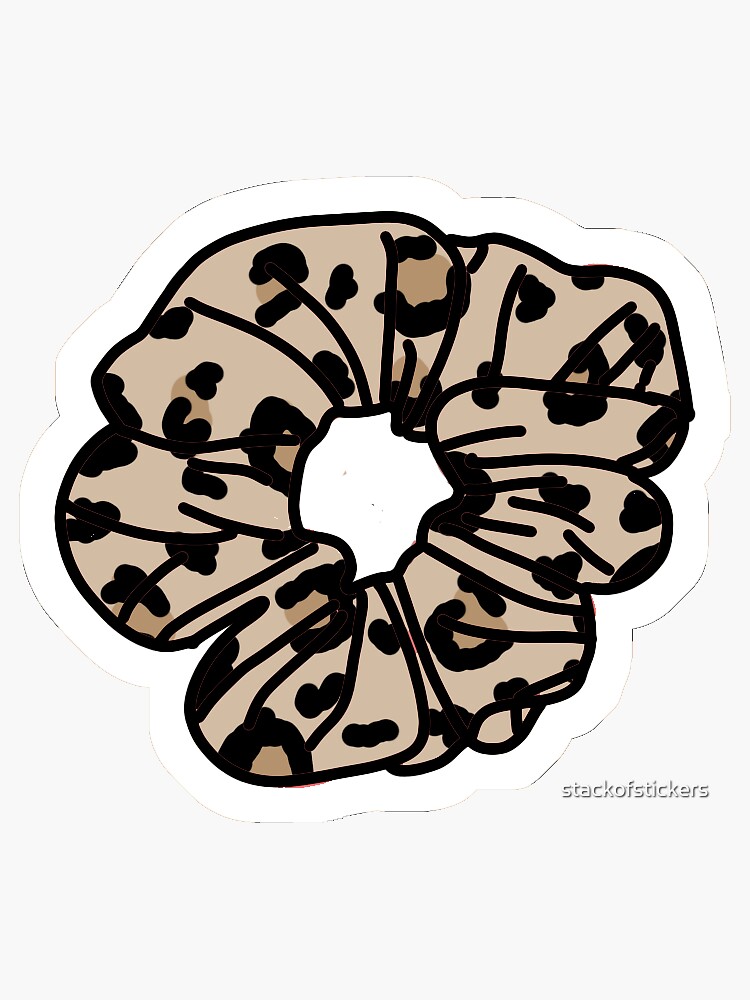 "Cheetah Print Scrunchie Sticker" Sticker for Sale by stackofstickers ...