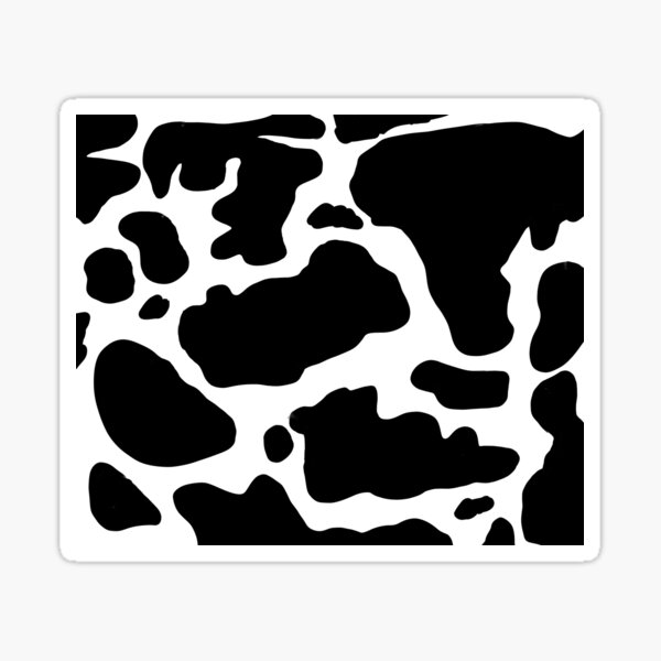 "Cow Print Abstract Black and White" Sticker by BirdShapes | Redbubble