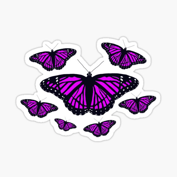 "Purple Butterfly Sticker Pack " Sticker by felicitysibold | Redbubble