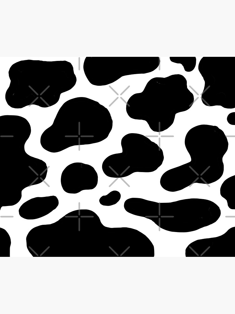 "Cow Print Black and White" Sticker by BirdShapes | Redbubble