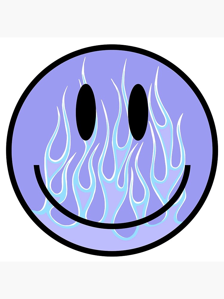 "purple flames smiley face" Poster for Sale by createdbymolly | Redbubble