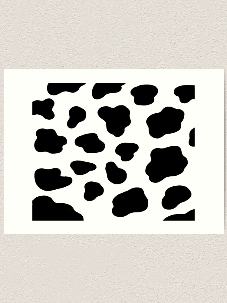 "Cow Print Black and White" Art Print by BirdShapes | Redbubble