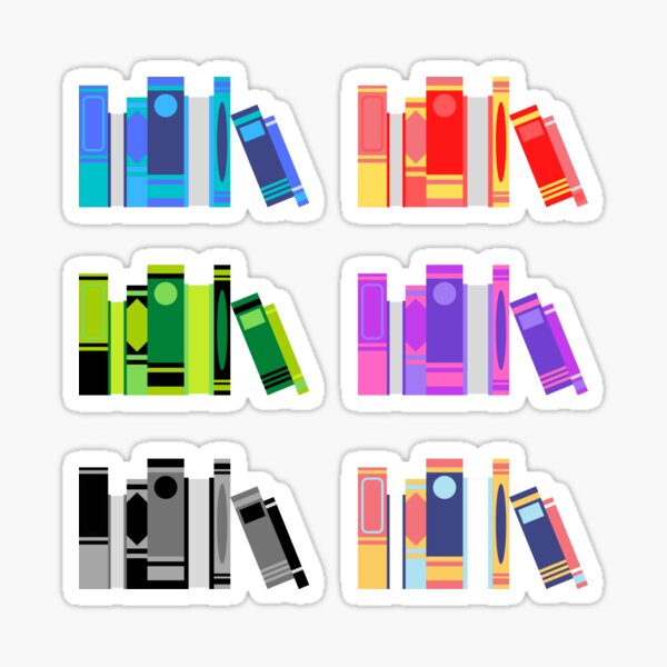"Stack of Books sticker sheet rainbow colors" Sticker for Sale by ...