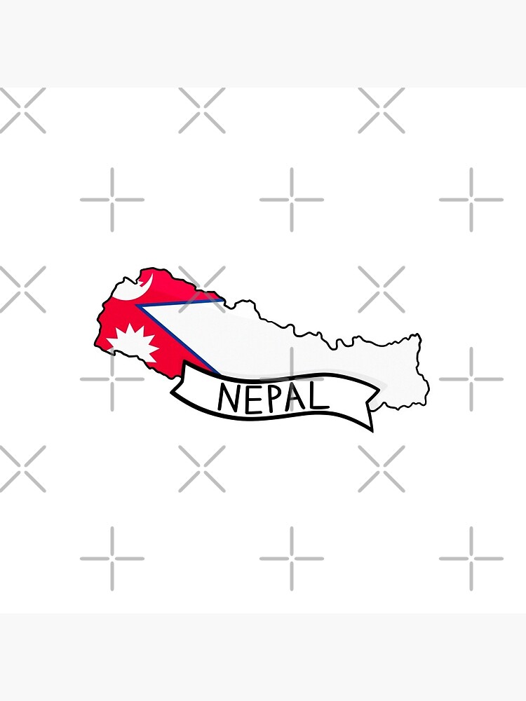 "Nepal Flag Map Sticker" Pin for Sale by Drawingvild | Redbubble