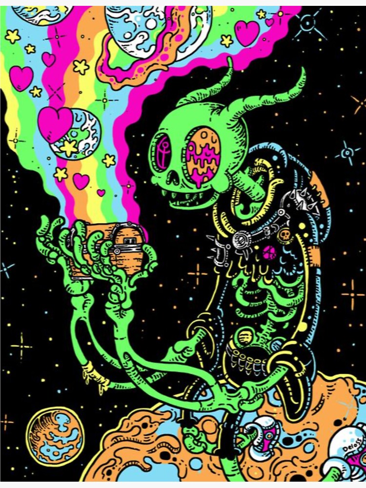 "Trippy Dope Alien" Sticker for Sale by DioBando | Redbubble