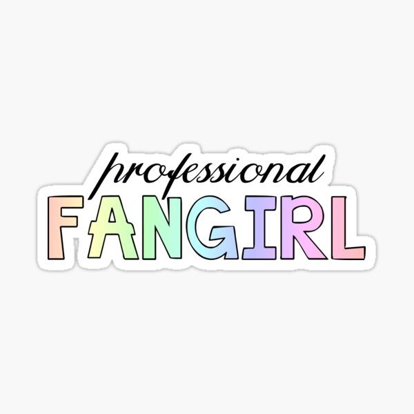 "Professional Fangirl Pastel Rainbow Statement T-Shirt Case " Sticker ...
