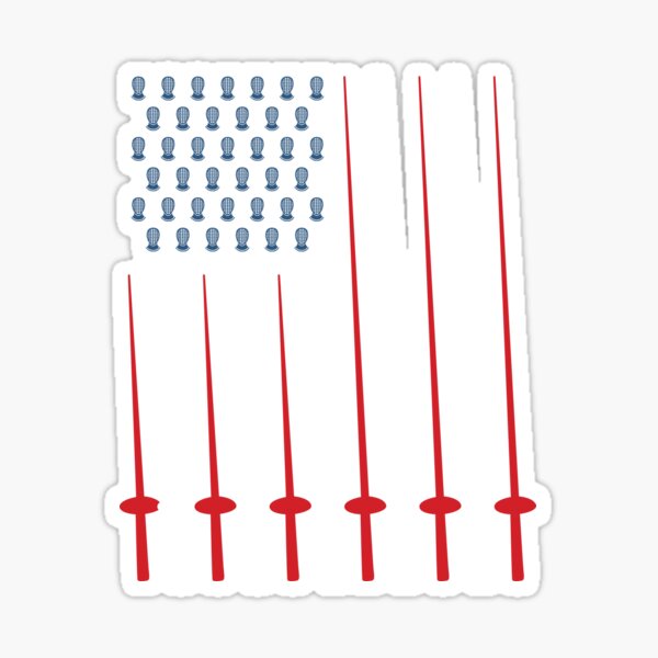 "Fencing USA Flag Fencer Gift Patriotic" Sticker by jeffded | Redbubble