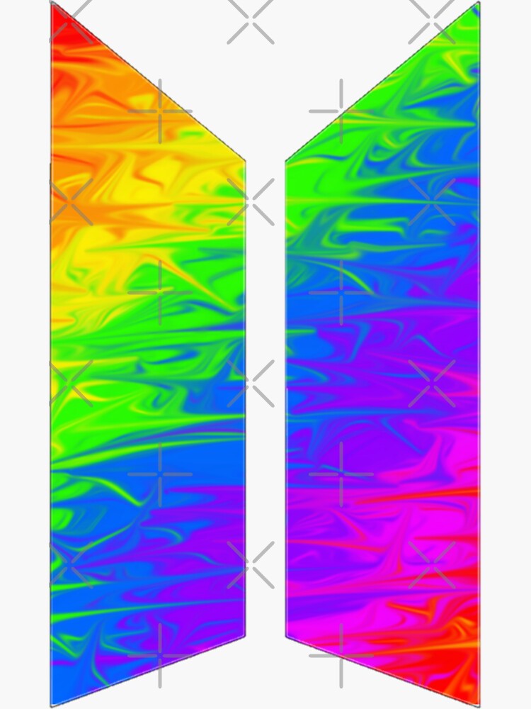 "BTS Rainbow Logo" Sticker by CHIEFWIZART | Redbubble