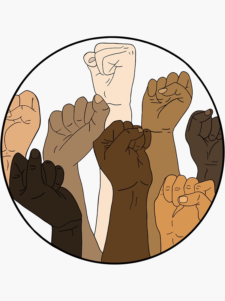 "Diverse fists" Sticker by elladeville | Redbubble