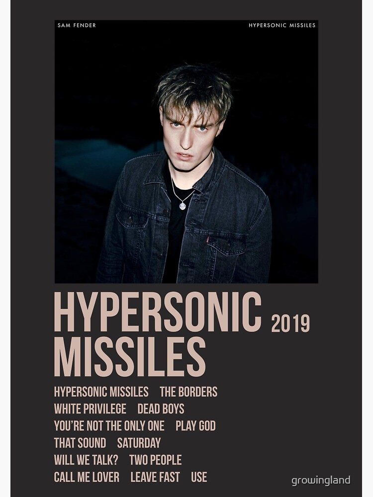 "Sam Fender ‘Hypersonic Missiles’ Album Tracklist " Sticker for Sale by ...