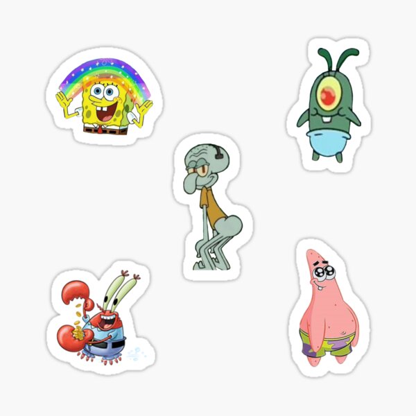 "spongebob character pack " Sticker for Sale by eviesstickers | Redbubble