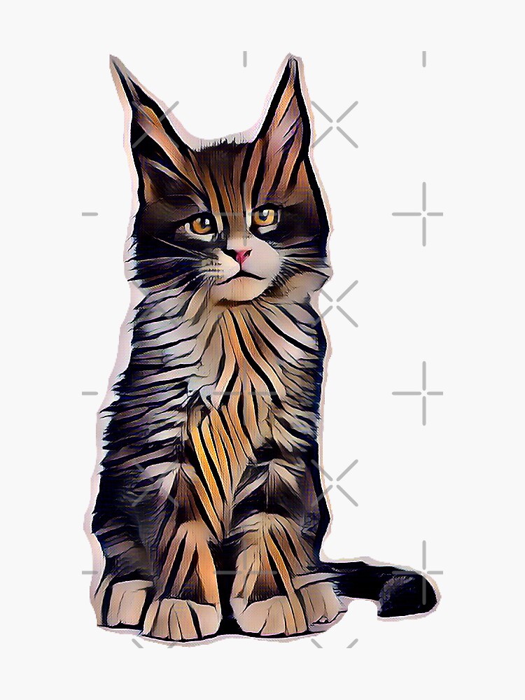 "Big Footed Maine Coon" Sticker for Sale by DeerhoundRhodry | Redbubble