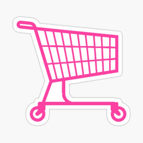 "Pink shopping cart sticker" Sticker for Sale by JosephineEsther ...