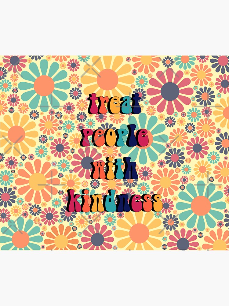 "Treat People With Kindness Groovy" Sticker for Sale by marnilauren ...