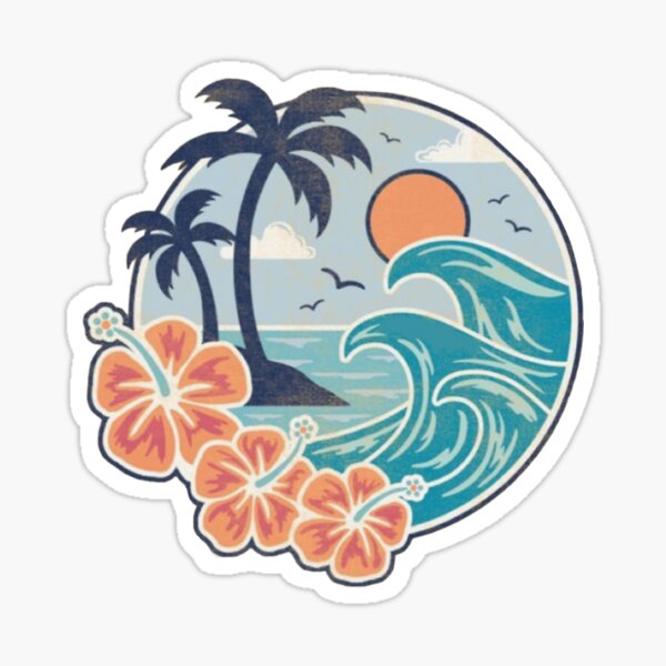 "Hawaiian themed sticker " Sticker for Sale by brooksstickers | Redbubble