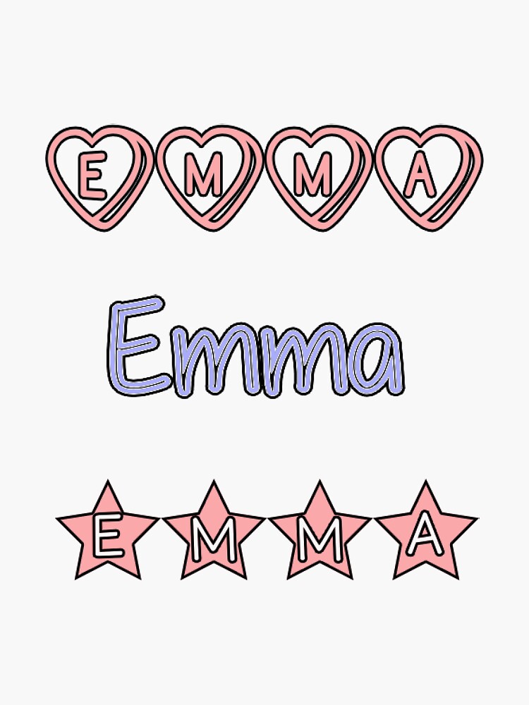 "Emma Name Sticker Pack" Sticker by LITZEEEY | Redbubble