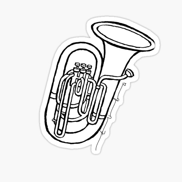 "Tuba" Sticker for Sale by JulesStrickland | Redbubble