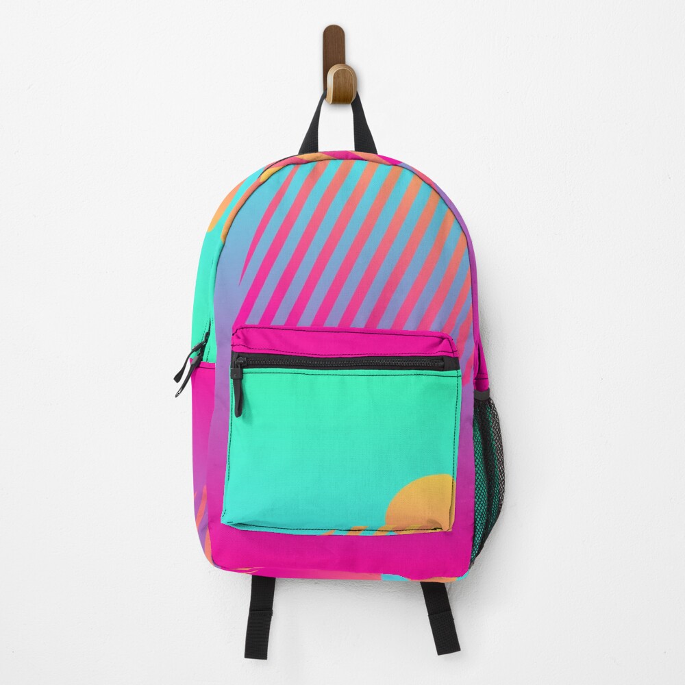 "Neon love - gradient pink, orange blue green abstract" Backpack for ...