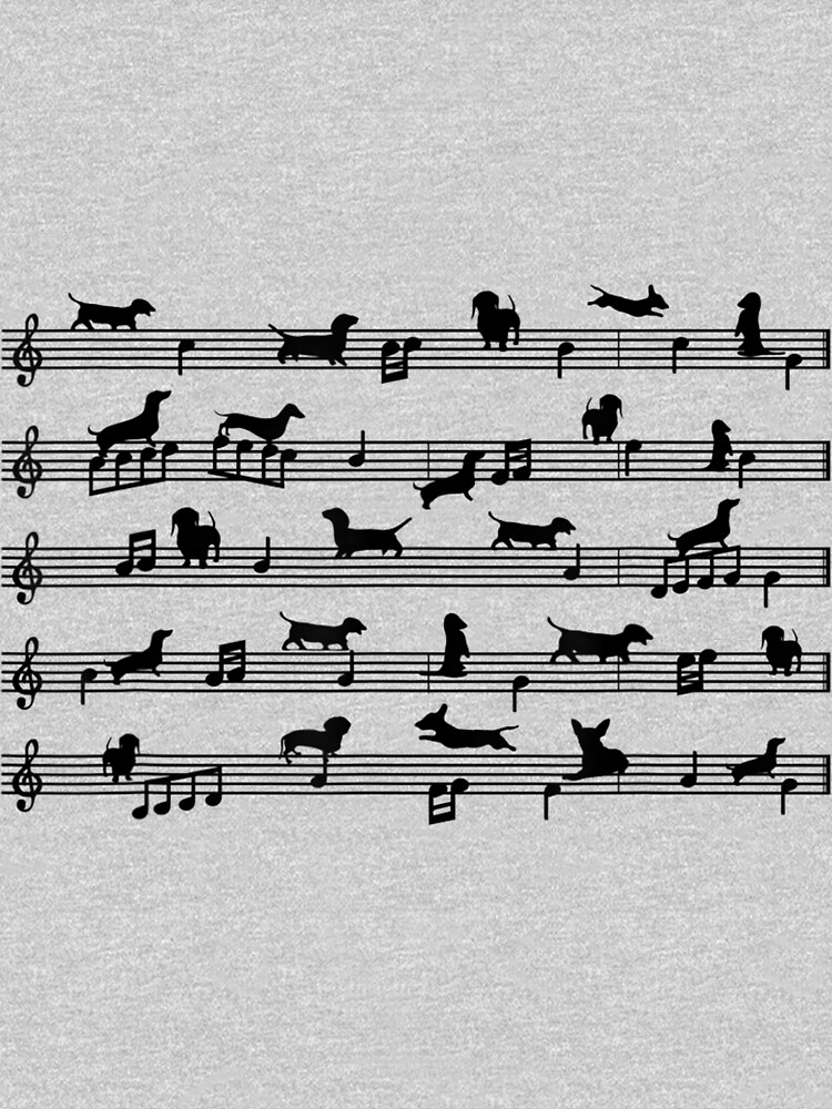 "Music Notes Dachshund Dog" Essential T-Shirt for Sale by MarkHudson78 ...