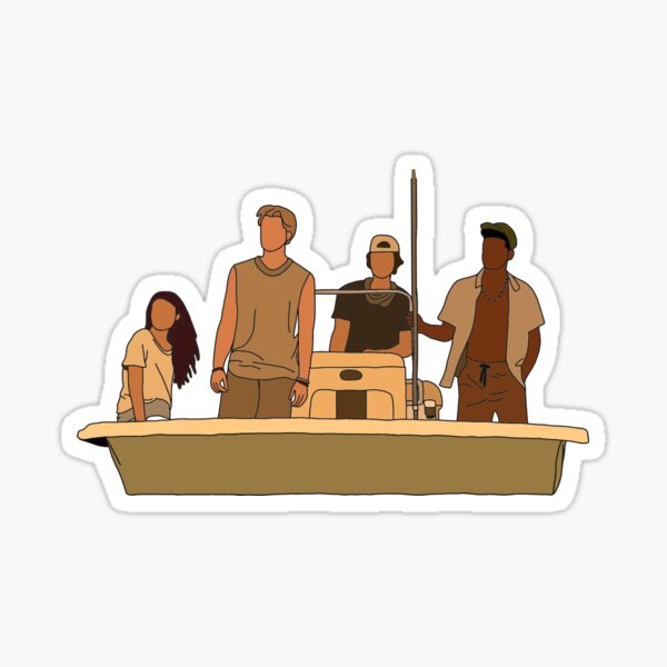 "outer banks pogues: kiara, jj, john b, pope" Sticker for Sale by ...