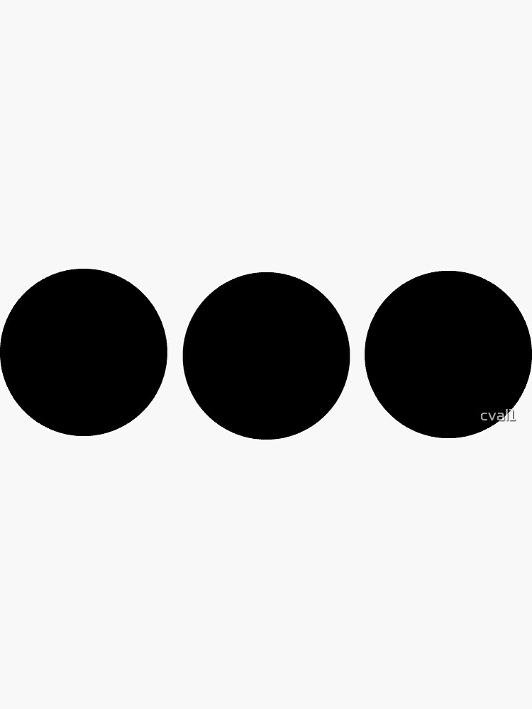 "three black dots " Sticker by cval1 | Redbubble
