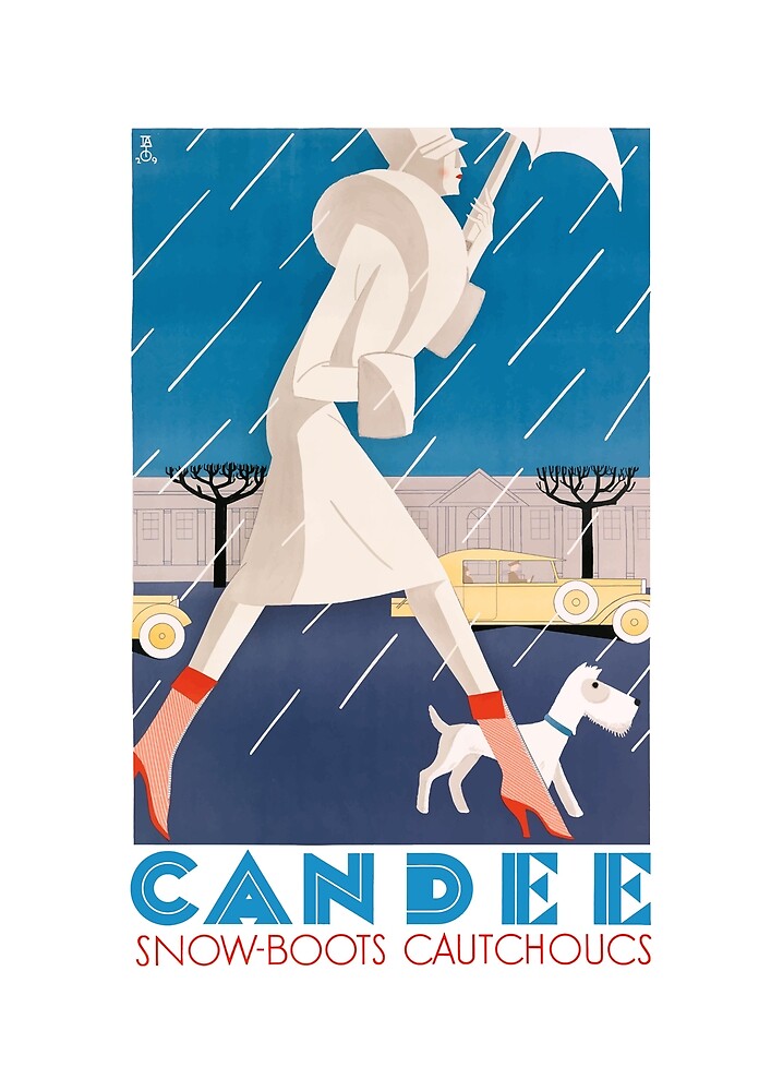 "1929 Candee Snow Boots Advertising Poster" by retrographics | Redbubble