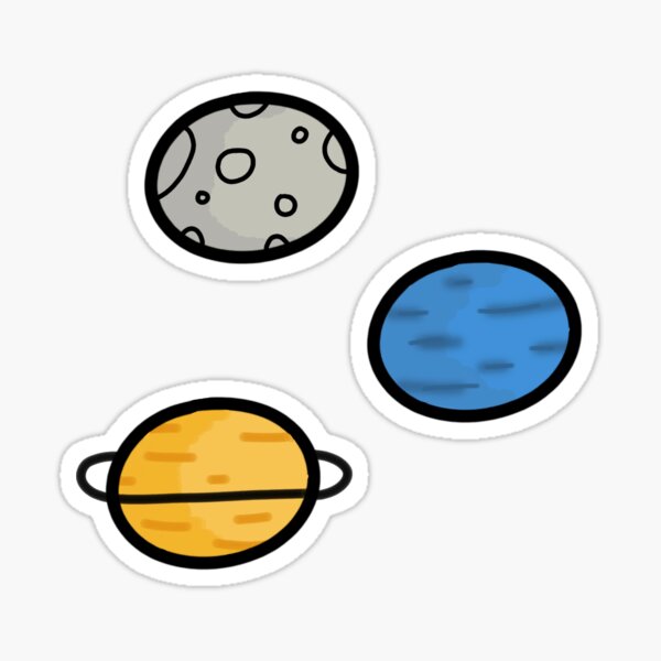 "PLANETS Sticker Pack (3 piece)" Sticker by Kiko908 | Redbubble