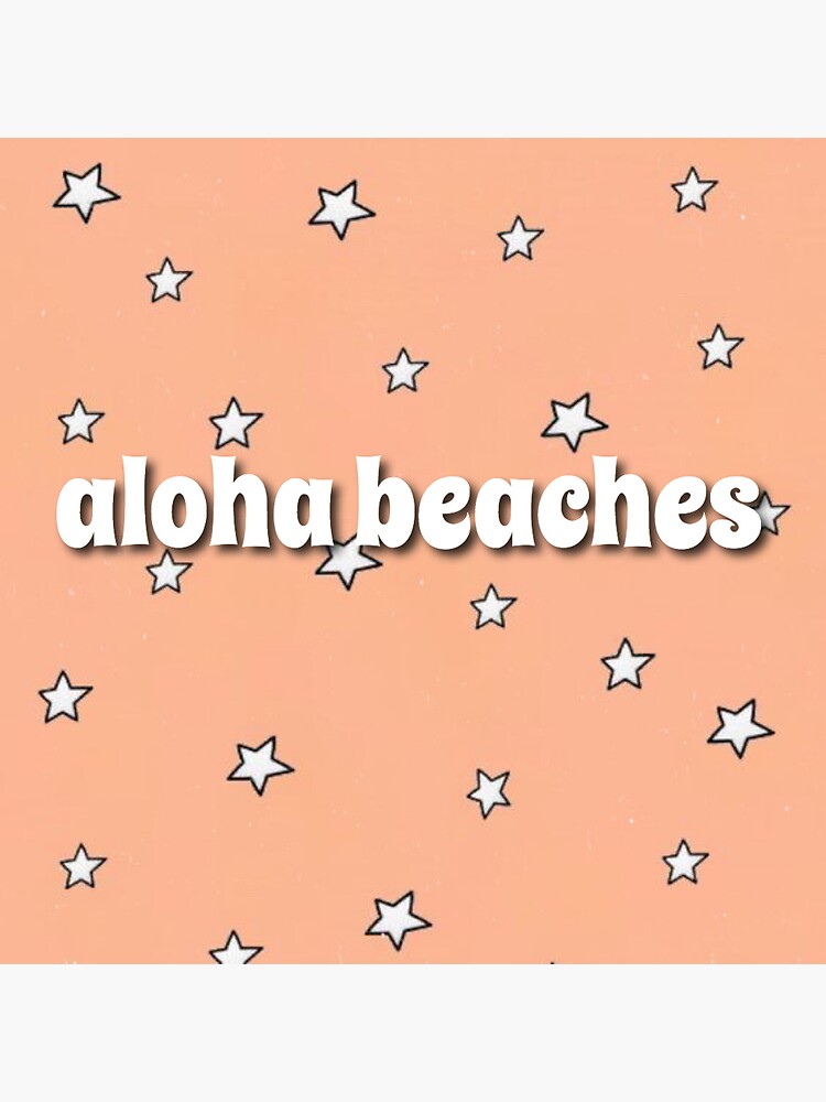 "'aloha beaches' font background" Sticker by jasnicole | Redbubble