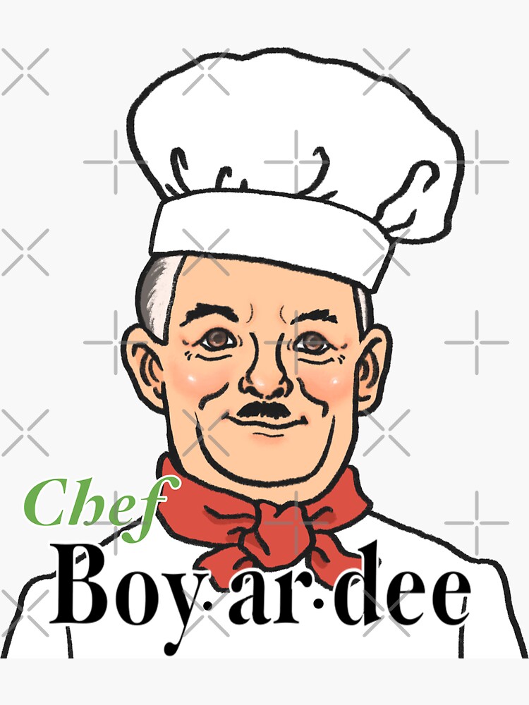 "chef boy ar dee" Sticker for Sale by yoitbmejess | Redbubble