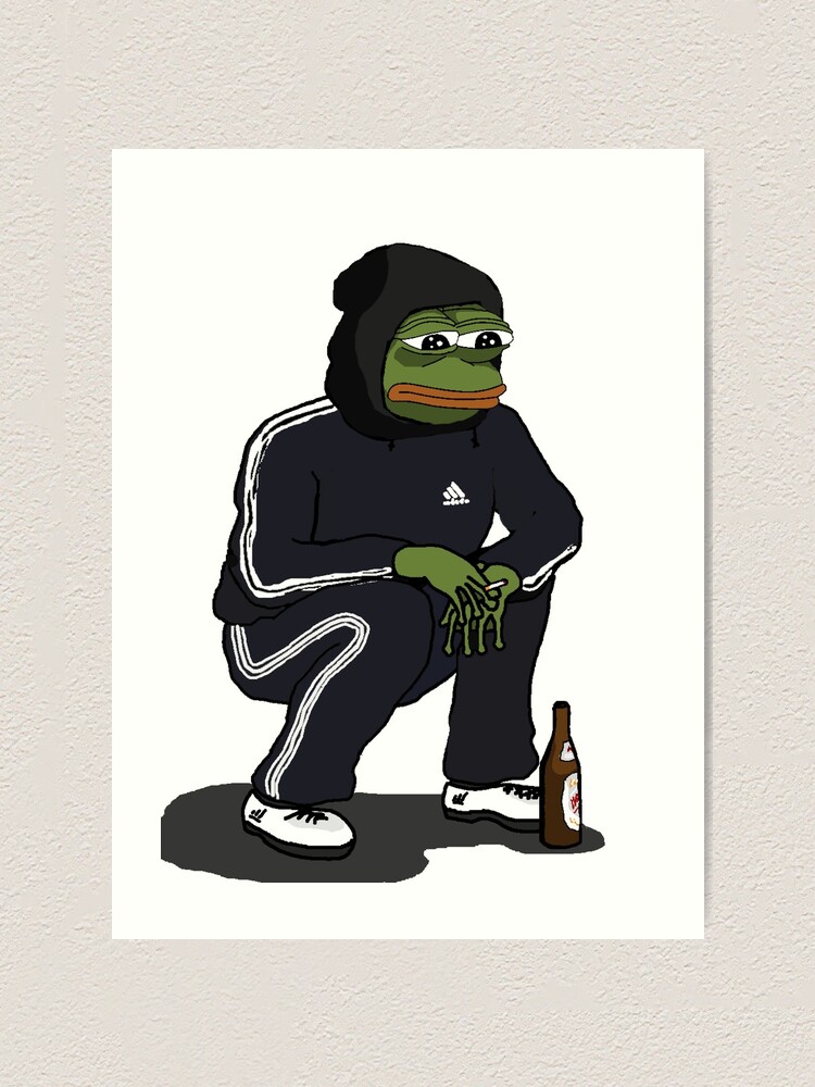 "Pepe the Frog Gopnik Slavs Squatting position Meme" Art Print for Sale ...