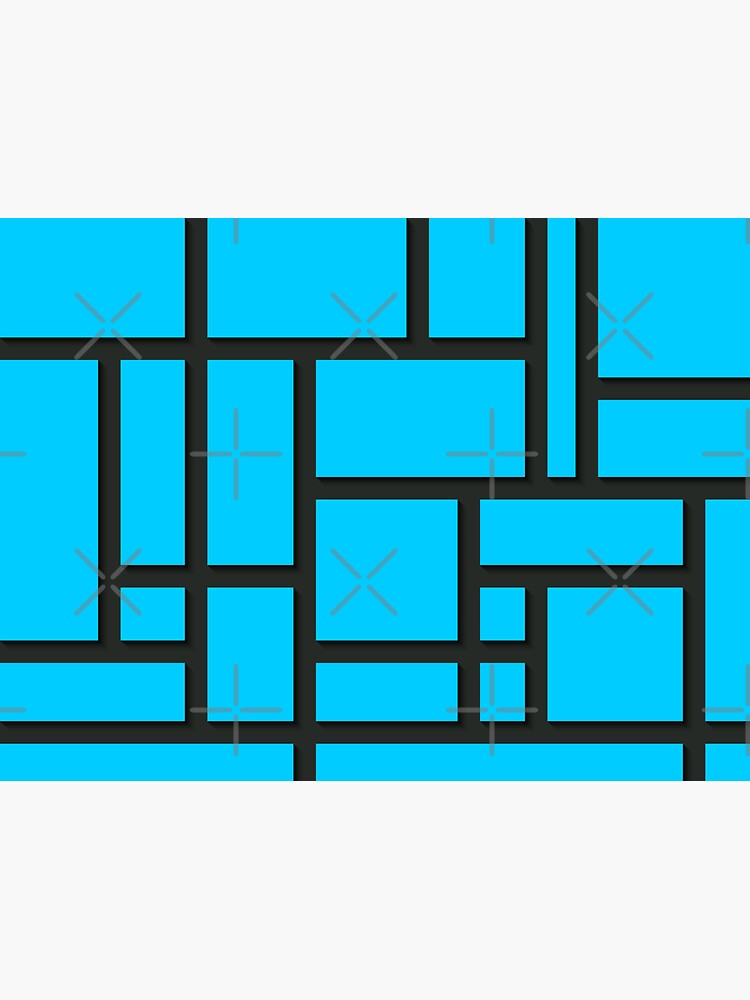 "Sky Blue Rectangular Geometric Block Art Design" Sticker for Sale by ...
