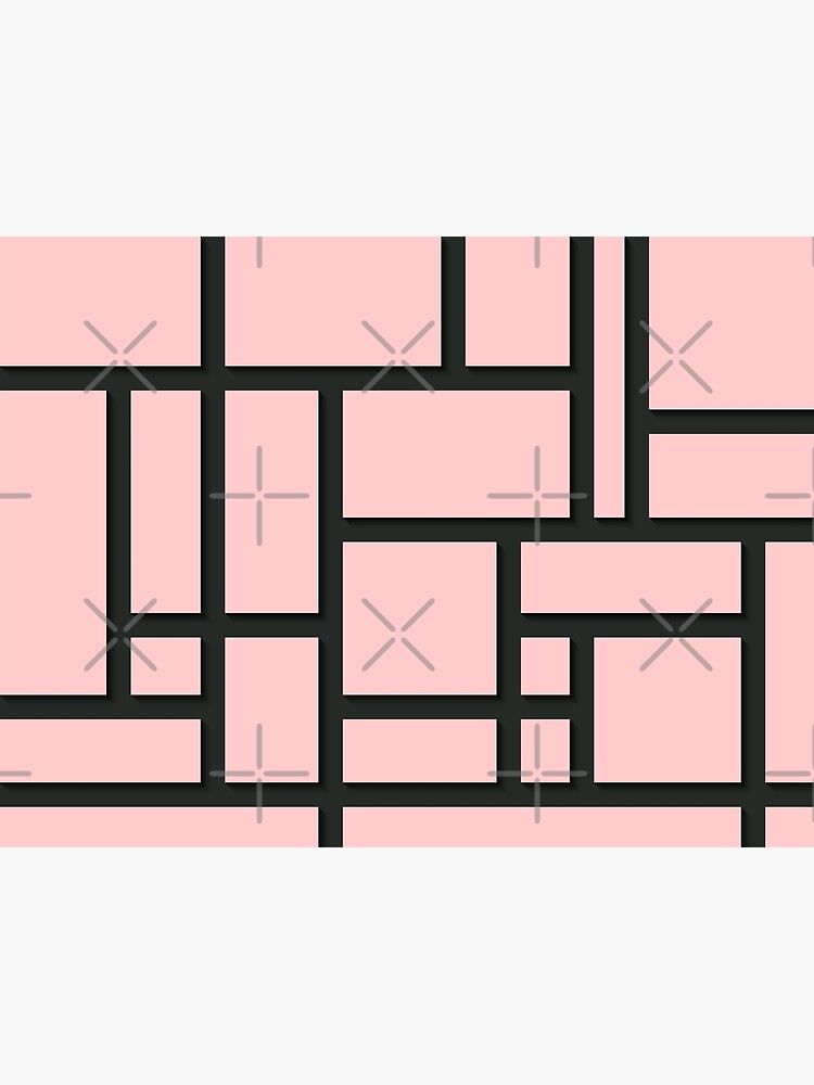 "Light Pink Rectangular Geometric Block Art Design" Art Print by ...