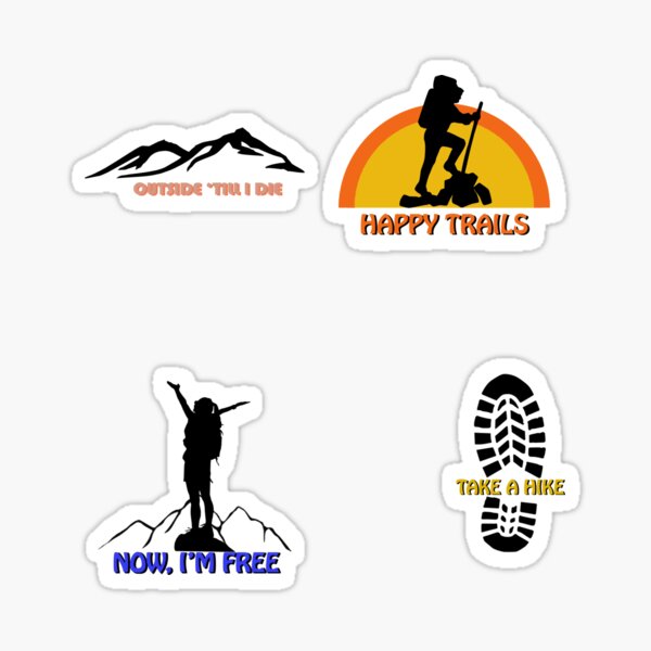"Outdoors Hiking Sticker Pack " Sticker by stickers-avavan | Redbubble