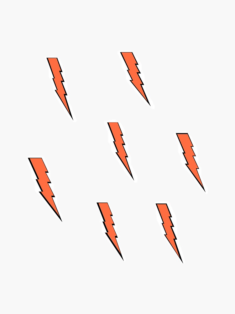 "Orange lightning bolts sticker pack" Sticker by NuMai | Redbubble