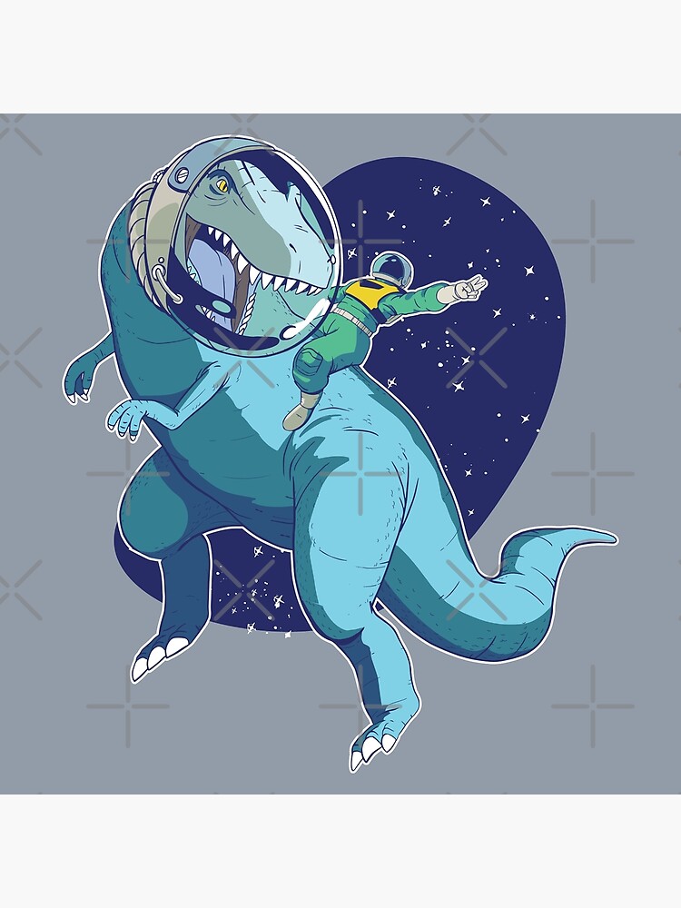 Astronaut Riding A Dinosaur In Outer Space - Science Fiction Design ...