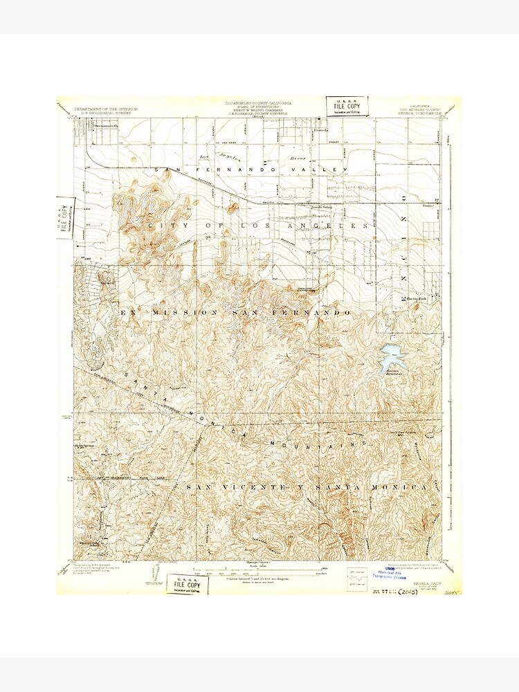 "Reseda, CA from 1928 Vintage Map - High Quality" Poster by ...