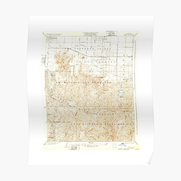 "Reseda, CA from 1928 Vintage Map - High Quality" Poster by ...